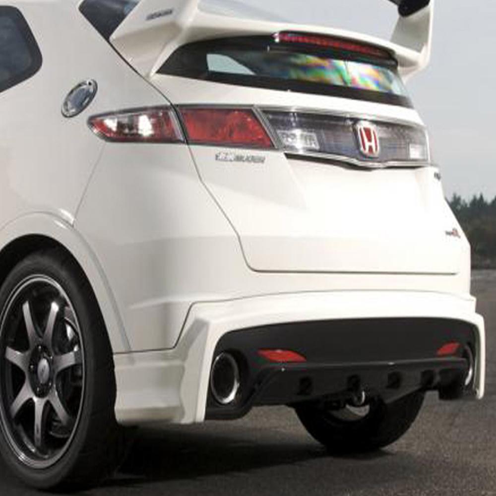 Honda Civic FN2 FRP Mugen Style Rear Bumper Extension with Exhaust Tri ...